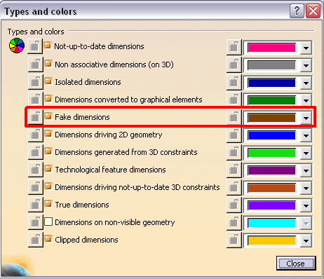 Bemaßung erschein in der Farbe baun (Dassault Systemes - PLM Solutions ...