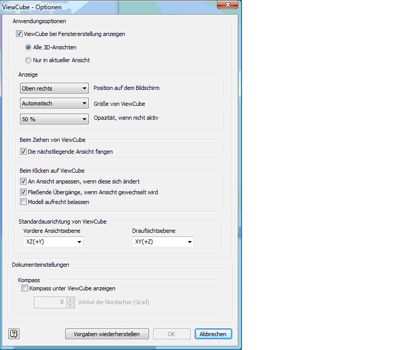 View Cube Options (Autodesk/Inventor) - Foren auf CAD.de