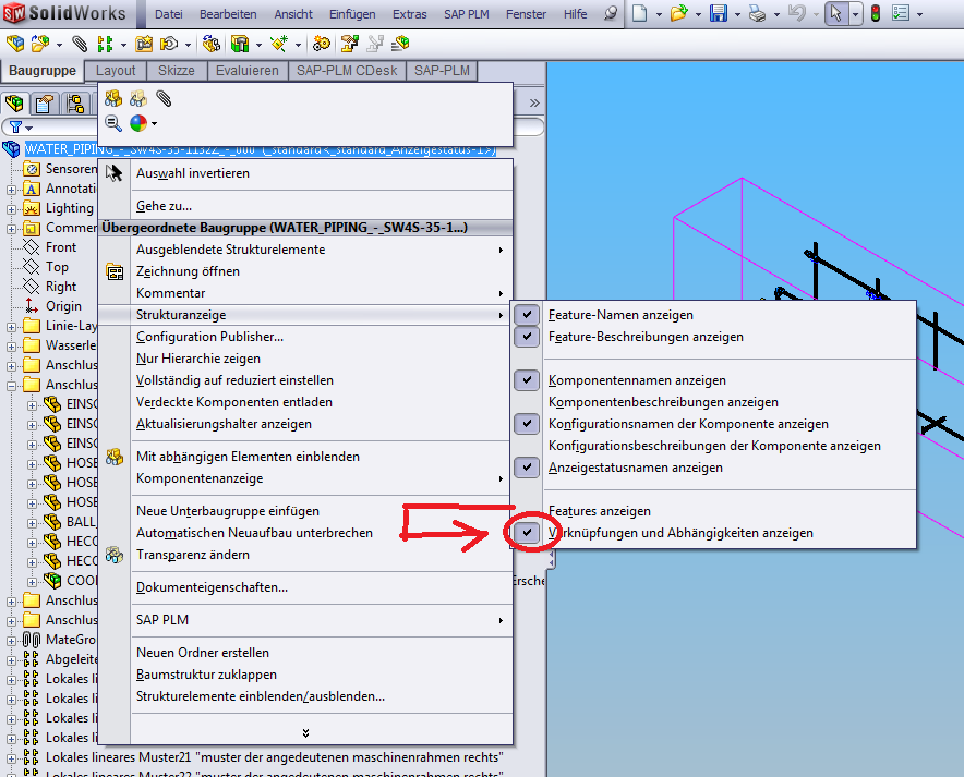 Featurebaum- nur Hauptbaugruppenebene? (DS SolidWorks/SolidWorks ...