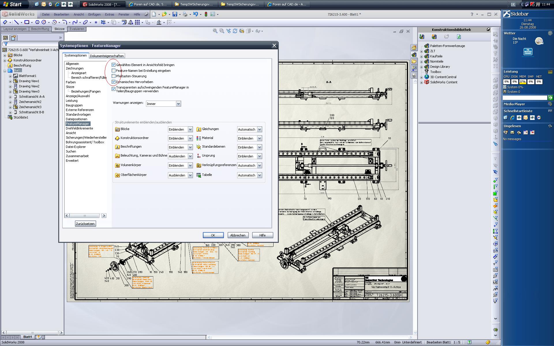 Anzeige im Featurebaum (DS SolidWorks/SolidWorks) - Foren auf CAD.de
