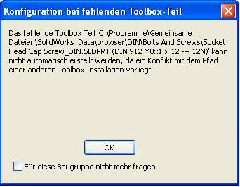 Toolbox Konflikt (DS SolidWorks/SolidWorks) - Foren auf CAD.de