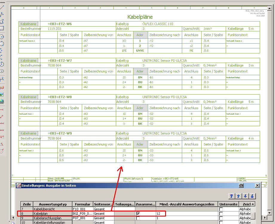 Kabelplan (Elektrotechnik/EPLAN Electric P8) - Foren auf CAD.de