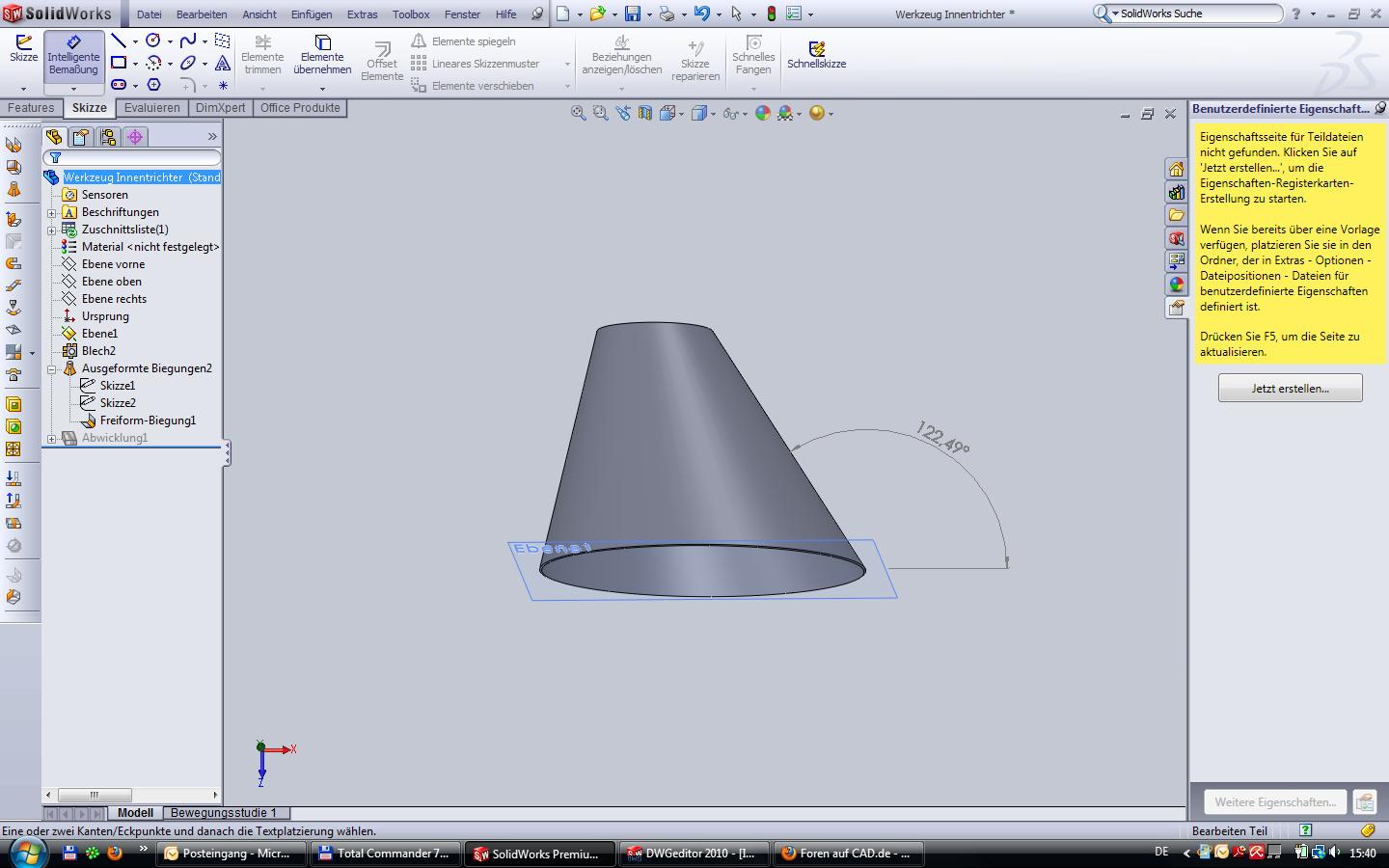 Blechtrichter über winkel Bemaßen (DS SolidWorks/SolidWorks) - Foren ...